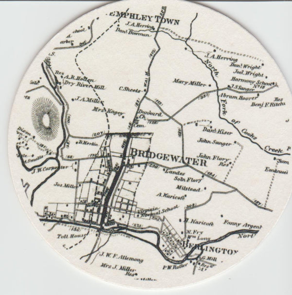 Bridgewater Map Coasters - Pack of 4 – Rocktown History